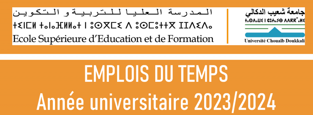 ESEF EL JADIDA – Ecole Supérieure d'Education et de Formation EL Jadida ...