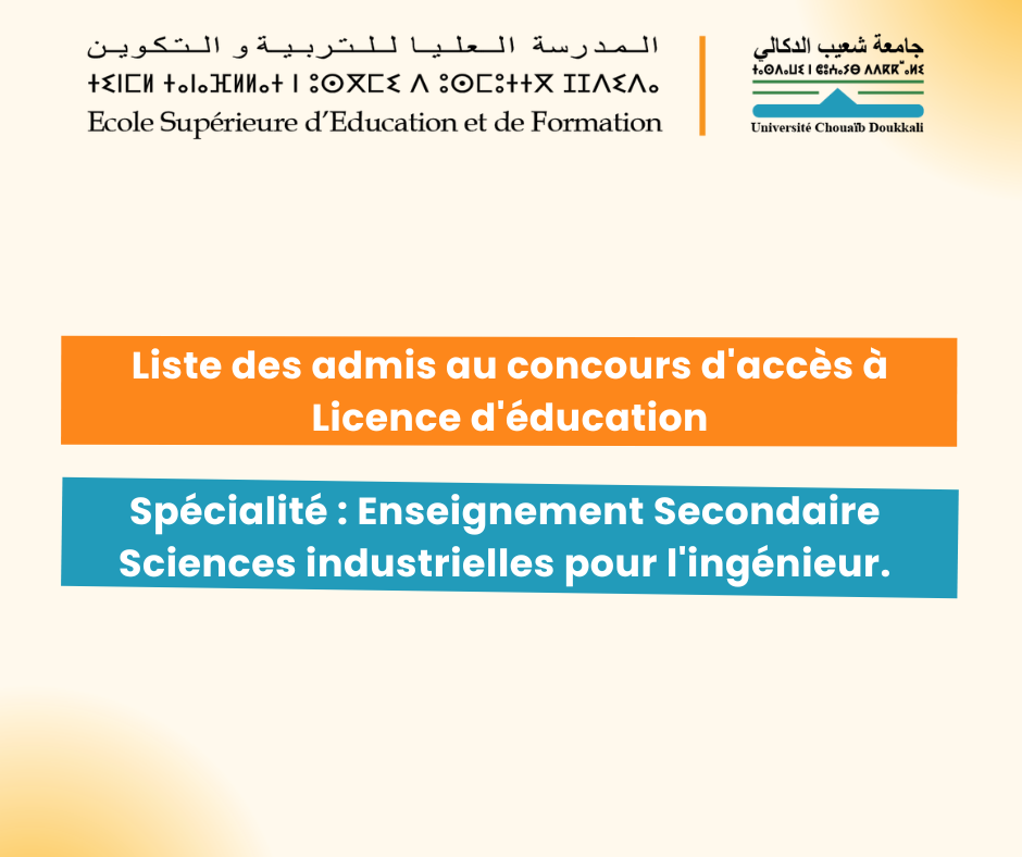 ESEF EL JADIDA – Ecole Supérieure d'Education et de Formation EL Jadida ...
